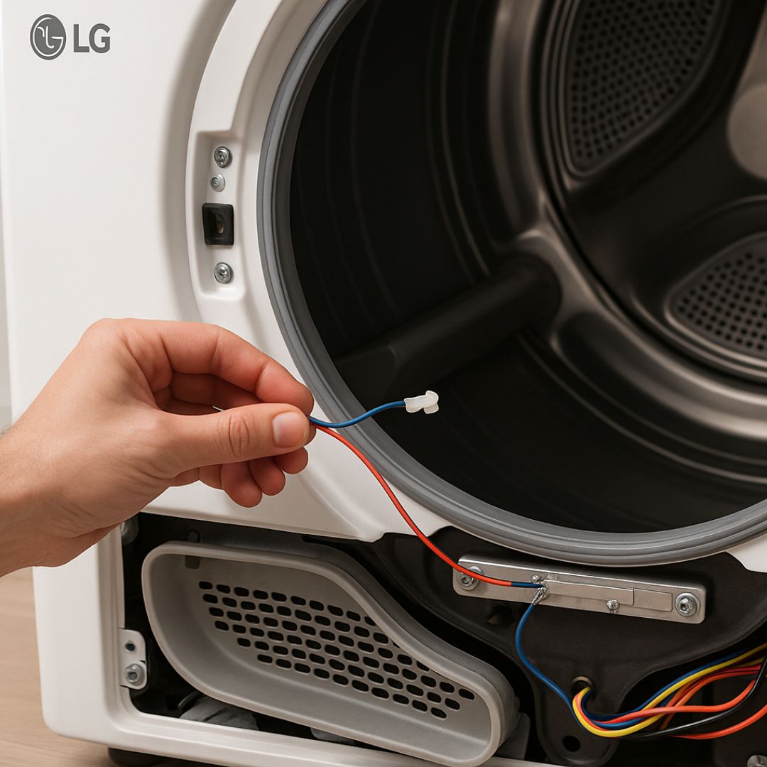 How to replace the moisture sensor wire harness on an LG dryer